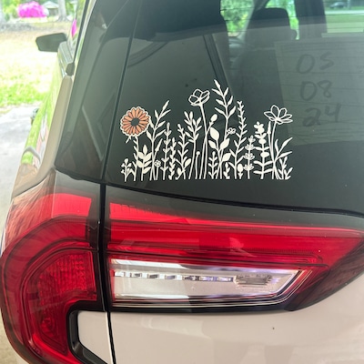 Daisy Wildflower Decal, Boho Car Decal, Flower Car Decal, Plant Lover ...