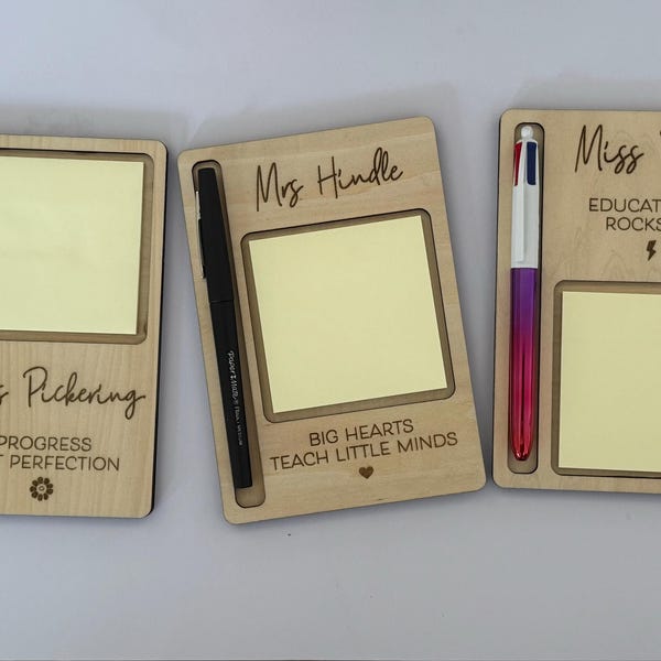 Minimalist Teacher Gift Post-it Note + Pen Holder Svg, Educator Post It ...