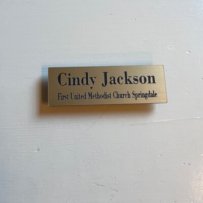 1X3 Employee Personalized Name Tag Badge Pin or Magnet Attachment ...