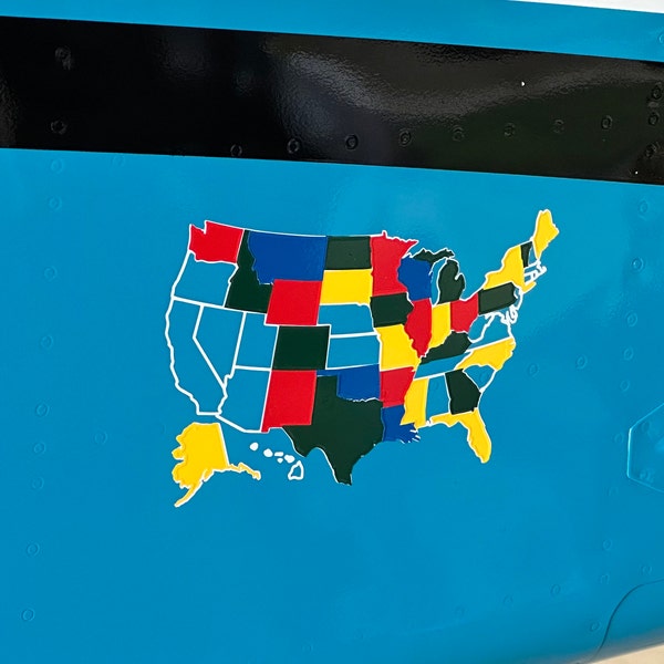 Mini USA Decal Map Tracker - US Decal, Motorcycle Tracking Decal, Mini ...