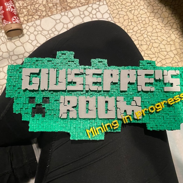 3D Door Sign Minecraft-inspired - Personalized Name Custom Kids Bedroom ...