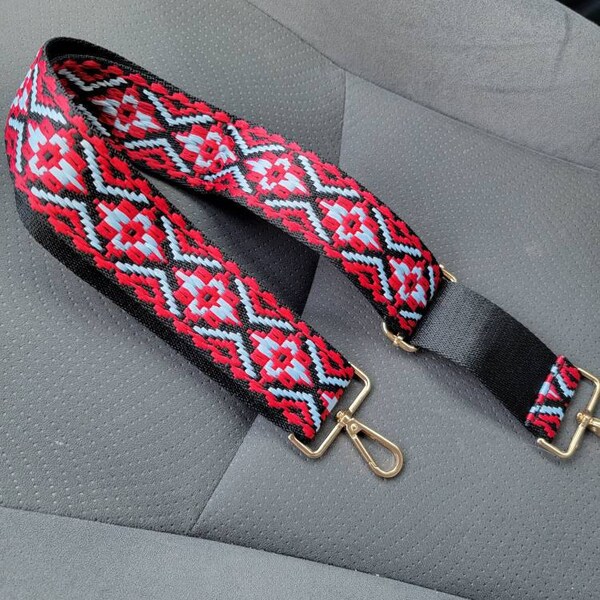 5cm Width Adjustable Cotton Embroidery Webbing Shoulder Purse Strap ...