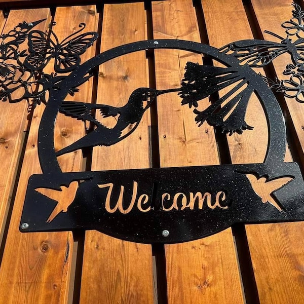 Hummingbird Welcome Dxf and Svg - Bad Dog Metalworks Digital Download ...