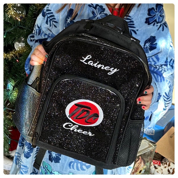 Personalized Embroidered GLITTER Backpack Cheer Bag Sports Backpack - 6 ...