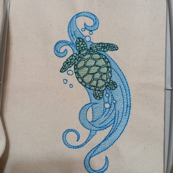 Sea Turtle Machine Embroidery Design, Animal Embroidery, Ocean Tortoise ...