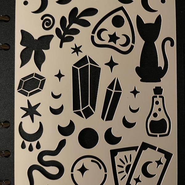 Magic Stencil for Bullet, Witchcraft Doodle Stencil for Planners and Bujo, Moon Phase Stencil - Etsy