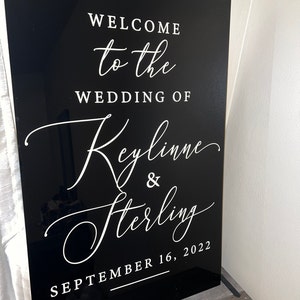 Acrylic Wedding Welcome Sign Bride and Groom Modern Decor | Etsy