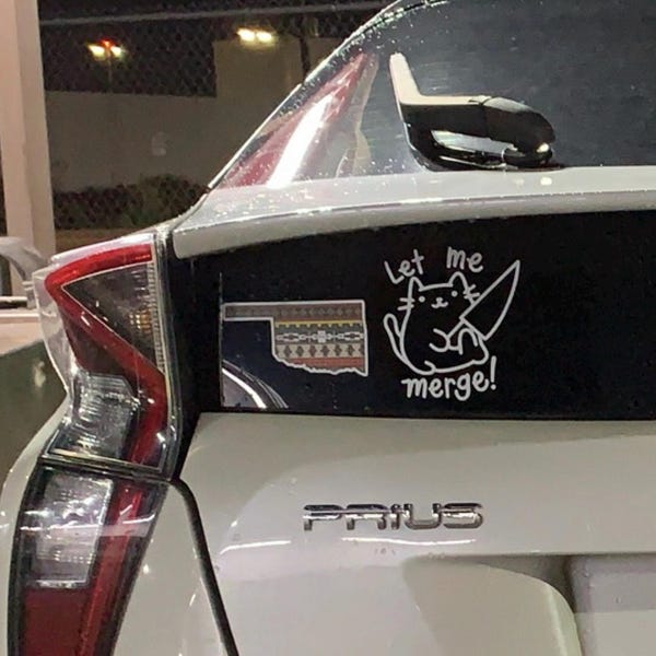 Cat Sticker for Car, Let Me Merge Sticker, Cat Lover Sticker, Cat ...