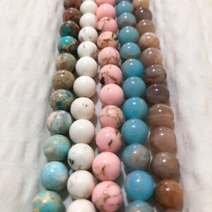 15.5 8mm/10mm Turquoise Blue Emperor Jasper Round Beads,sea Sediment ...