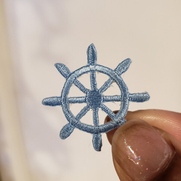 ID 2364B Ship Captain Steering Wheel Patch Boat Embroidered Iron on ...
