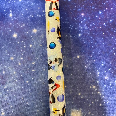 Purple Blue Floral Skull Pen / Skull Pen / Goth Pen / Skull and Flowers ...