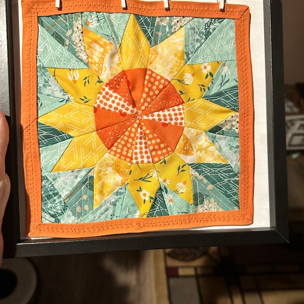 Sunflower, Foundation Paper Piecing Pattern (FPP), Quilt Block, PDF ...