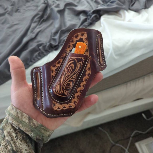 Custom Leather Cell Phone/ Trapper Combo Case - Etsy