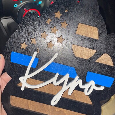 Police K9 Paw Print Sign, Thin Blue Line K9 Sign, Law Enforcement Decor ...