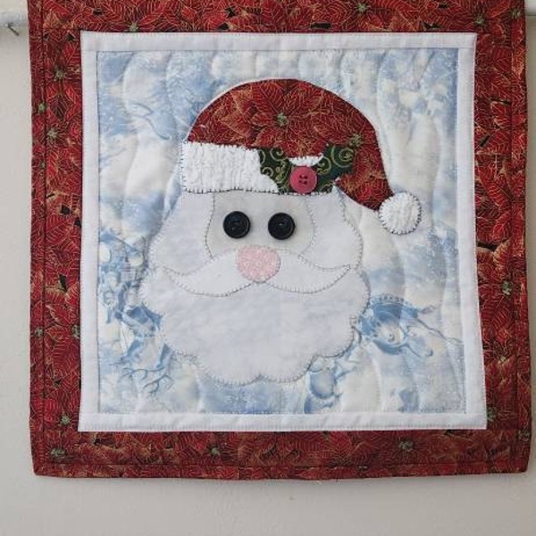 PDF Pattern for Santa Mini Quilt, Santa Appliques, Christmas Quilt ...