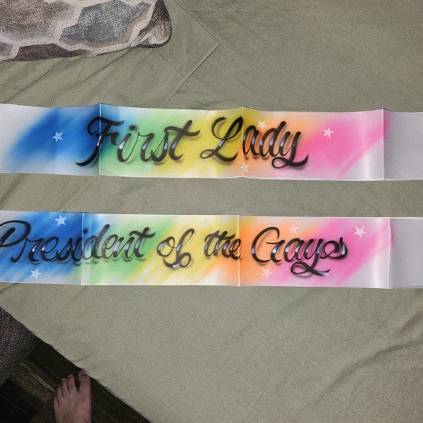 President Airbrush Sash - Let's Go Party - Custom Satin Sash - Cosplay ...