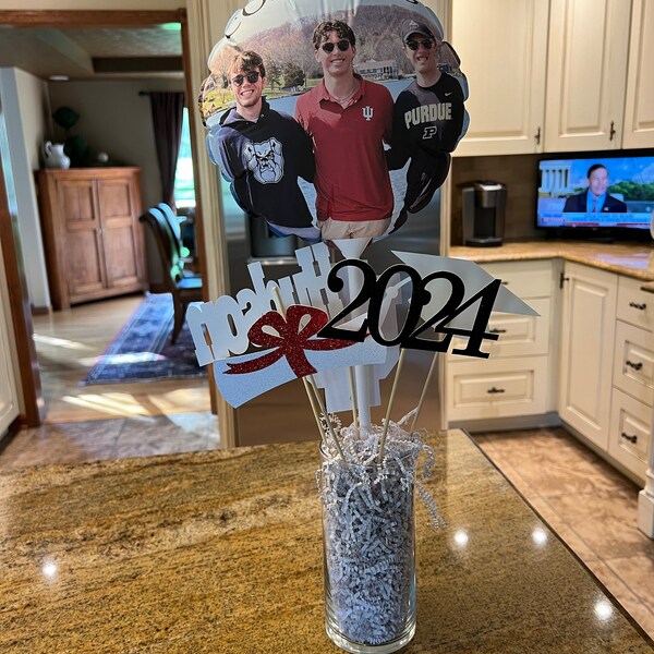 Graduation Centerpiece Stick 5 Piece Set, With Custom Logo and Name ...
