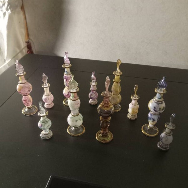 Egyptian Hand Blown Royal Perfume Set of 6 Decorative Genie Perfume ...