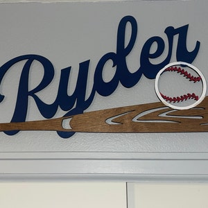 Baseball Bat Name Sign Nursery Decor Personalized Wood Sign - Etsy