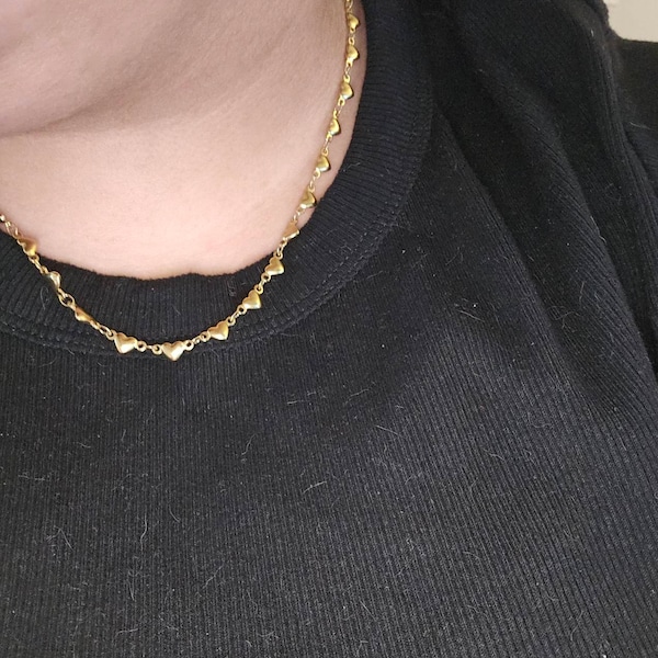 Puffy Initial Mini Bubble Letter Gold Filled Chain Necklace Stainless ...