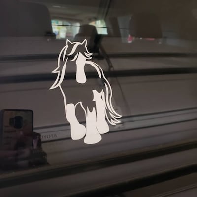 Trotting Gypsy Vanner Horse Decal DC498PL-TR High Quality Adhesive ...