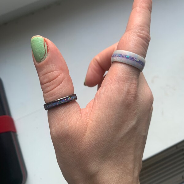 Unicorn Poop Ring With Opal Inlay - Diamond Dust Ring - Diamondcast ...