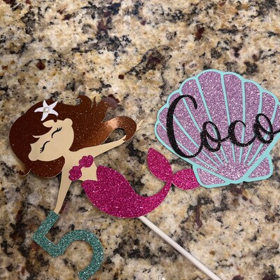 Custom Mermaid Cake Topper With Shell - Etsy