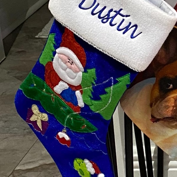 Fishing Christmas Stocking - Personalized - Etsy