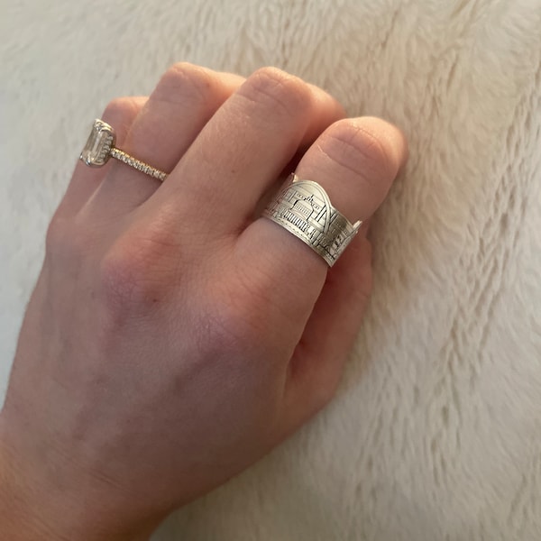 Custom City Ring • Cityscape Ring • Travel Ring • Skyline Ring ...