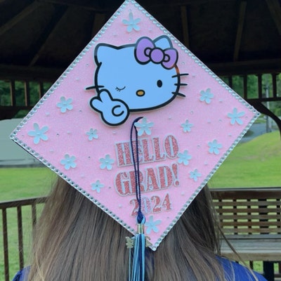 Graduation Cap Kitty , Graduation Cap, Hello Class of 2024, Cap Custom ...
