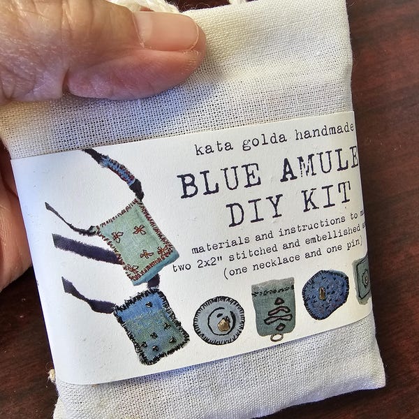 DIY Indigo-dyed Amulet Kit: Stitch Your Own Lucky Charm - Etsy