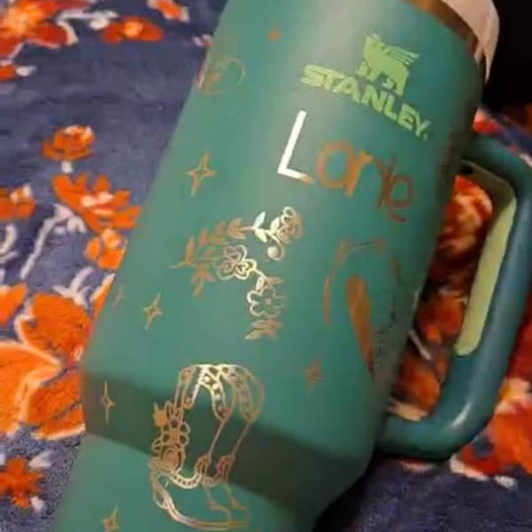 Western Highland Cow Engraved Stanley Quencher 40oz Tumbler - Stanley ...