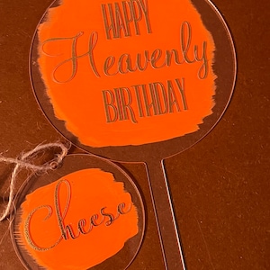 Acrylic Topper Happy Heavenly Birthday Cake Topper in Memory of Cake ...