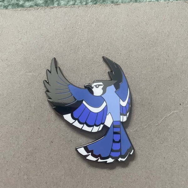 Blue Jay Hard Enamel Pin: Art Deco Songbird - Etsy