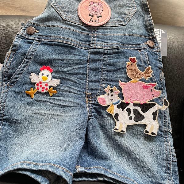 Farm Friends Embroidered Patch -animal Patches - Cow Embroidery-pig ...