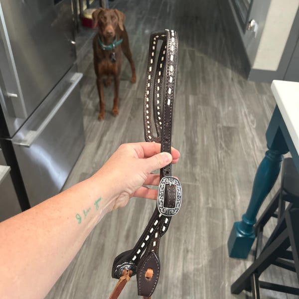 Custom Slot Ear Headstall With Buckstitching - Etsy