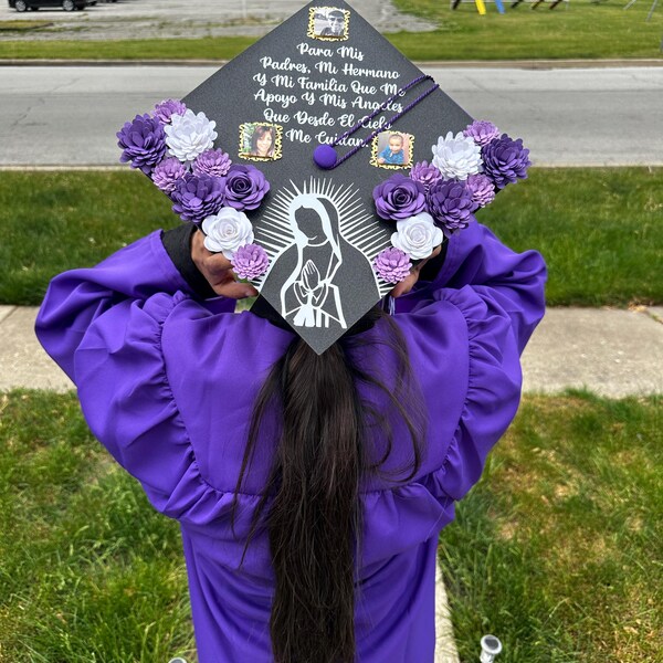 Virgin Mary Cap Topper- Class of 2025, Virgencita Grad Cap, Graduation ...