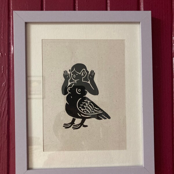 Flying Home Handprinted Linocut Original Print - Etsy