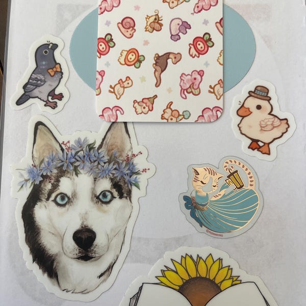 Series 2: Tiny Party Animals Sticker Set of 11 / Mini Animal Stickers ...