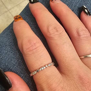 Sterling Sliver Red Tiny Gold Ring, Unique Minimalist Dainty Red Ring ...