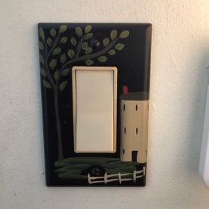 Light Switch Plate Covers Primitive Black With Saltbox and Colonials ...