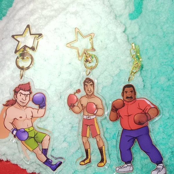 Catboy Glass Joe & Great Tiger - Punch-out!! Acrylic Charms - Etsy