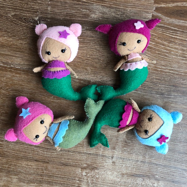 Felt Mermaid Pattern Felt Mermaid Doll Felt Mermaid Ornament PDF and ...