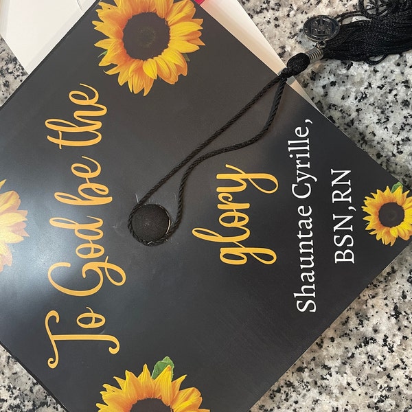 Personalized Graduation Cap Topper Canva Template | Custom Grad Cap ...