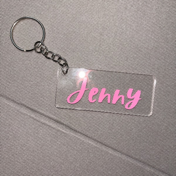 Personalized Name Acrylic Keychain | Minimalist Name Keychain | Custom ...