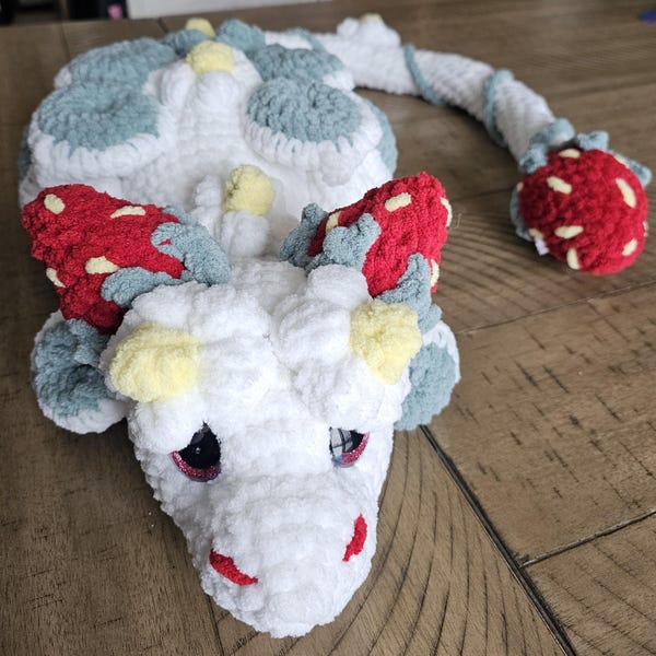 Straberis the Fairy Dragon Crochet Pattern, Strawberry Dragon Crochet ...