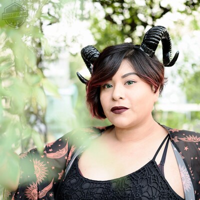 Black Horn Forest Gothic Demon Nymph Ram Horn Headdress Headband Punk ...