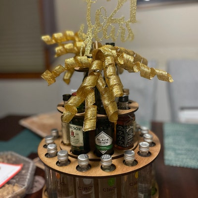 3 Tier Shot Cake, 21st Birthday Gift, Mini Liquor Bottle Stand, Funny ...