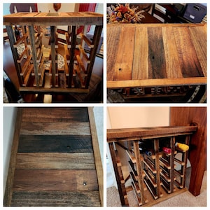 Free Standing Rustic Wooden Wine Rack Made of Historicreclaimed Barn ...