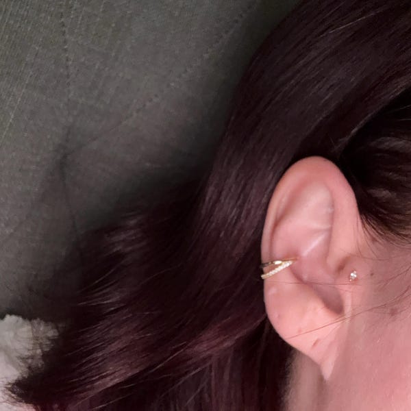 Paved Double Clicker Hoops, Nose Ring, Conch Hoop, Hoop Earring, 16G ...